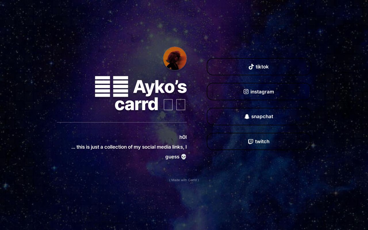 Ayko’s carrd